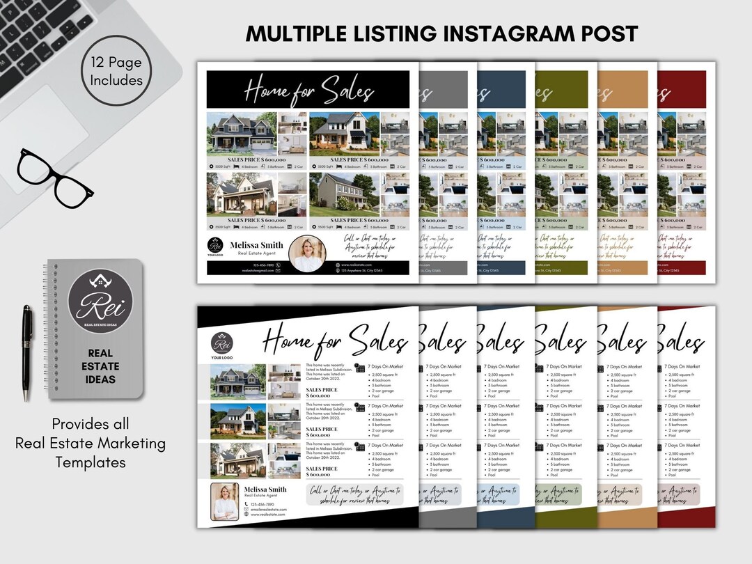 12 Multiple Listing Instagram Post, Real Estate Instagram Post, Home ...