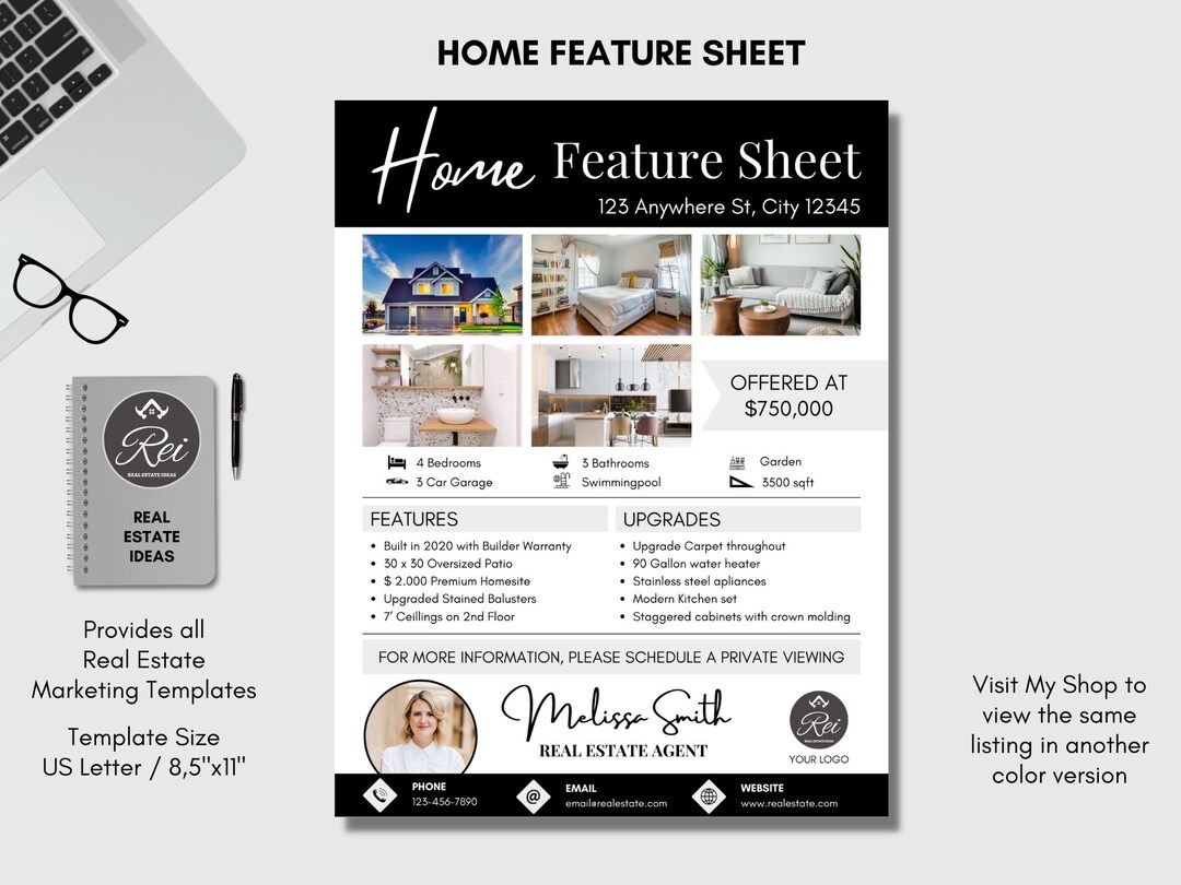 Real Estate Home Feature Sheet, Home Showing, Home Selling, Real Estate ...