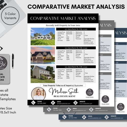 Comparative Market Analysis Template Real Estate Marketing Etsy