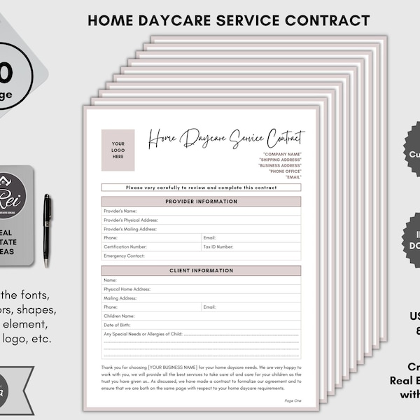 Home Daycare Forms - Etsy