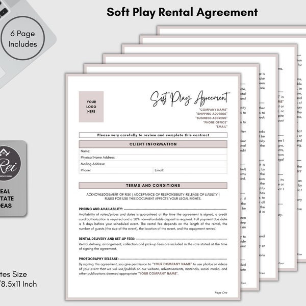 Soft Play Contract Template - Etsy