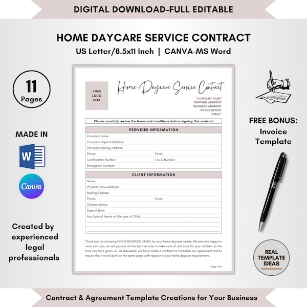Home Daycare Forms - Etsy