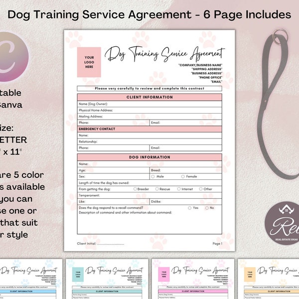 Dog Training Contract Template - Etsy