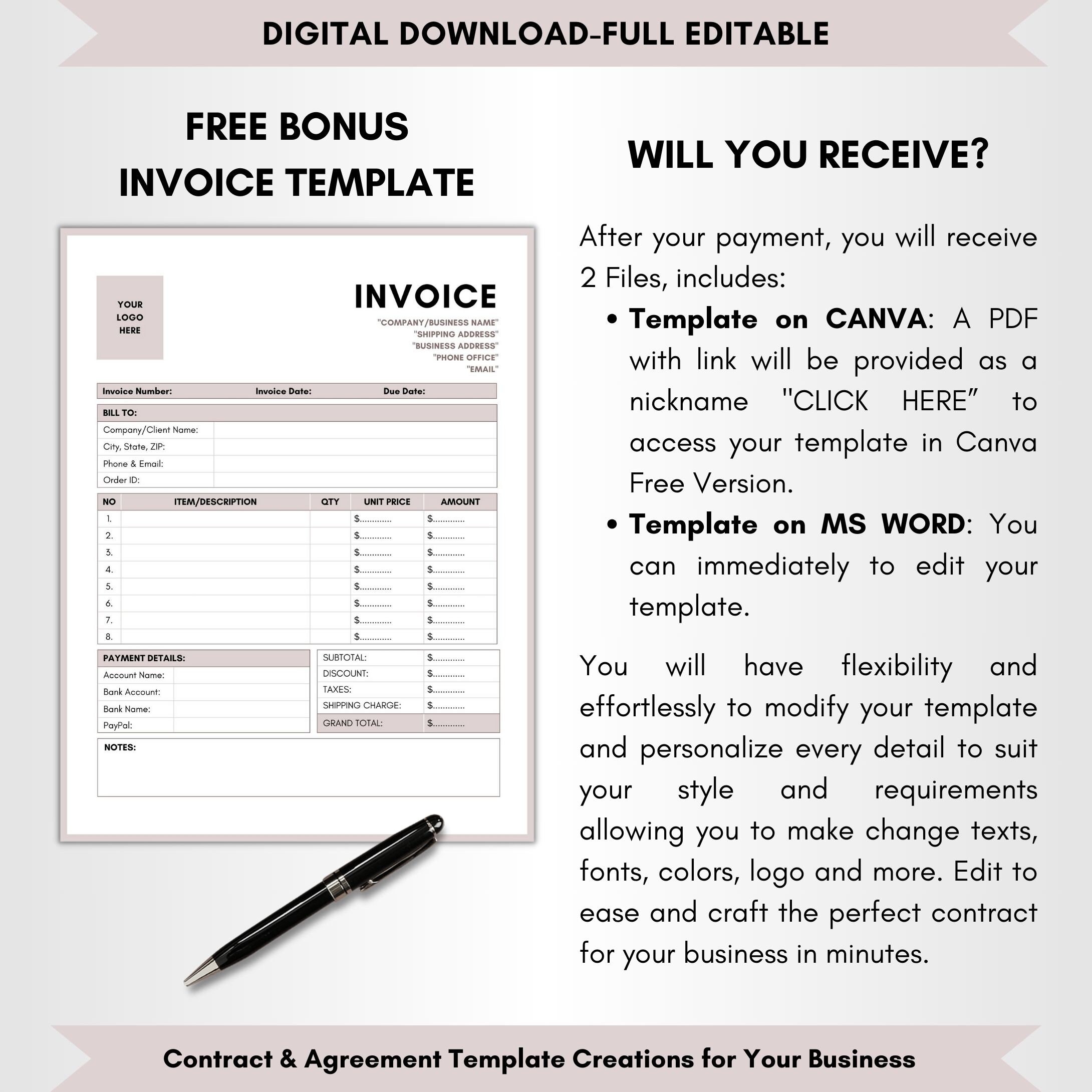 Bounce House Rental Agreement Template, 8 Pages DIY Editable, Moon ...