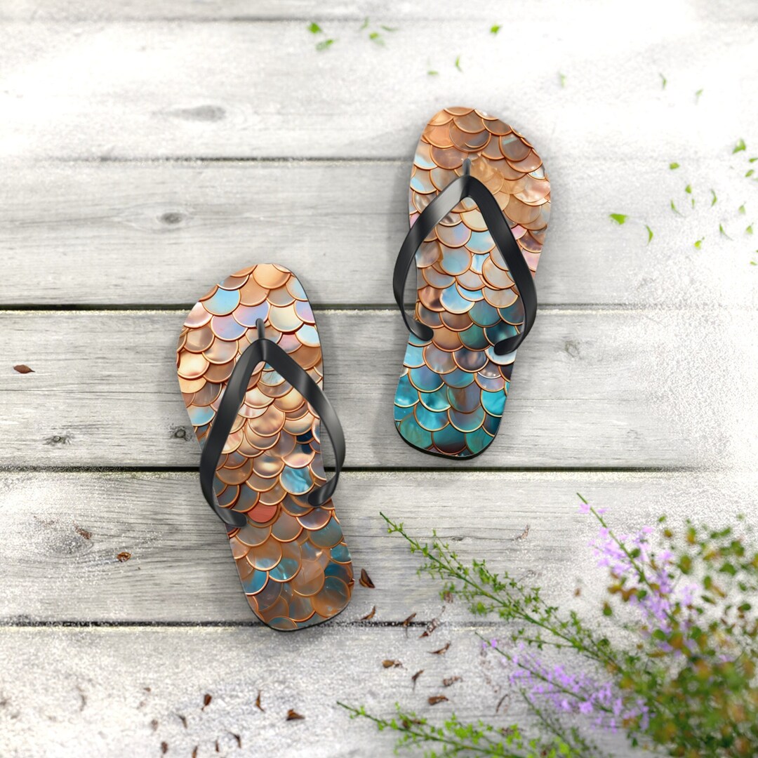 Mermaid Flip Flops - Etsy