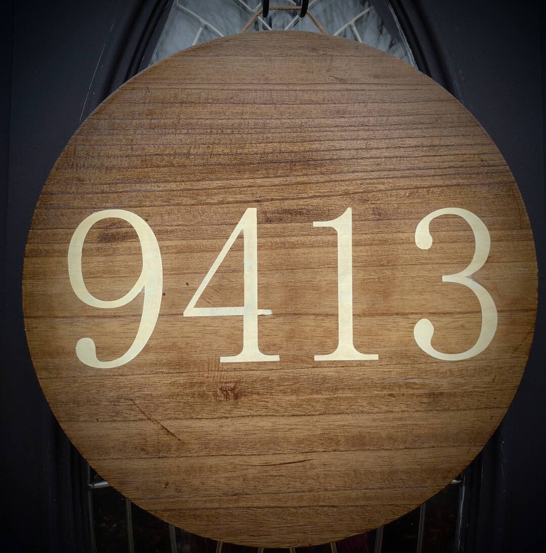 Custom Handmade Address Number Door Hanger | Rustic Solid Wood Decor ...