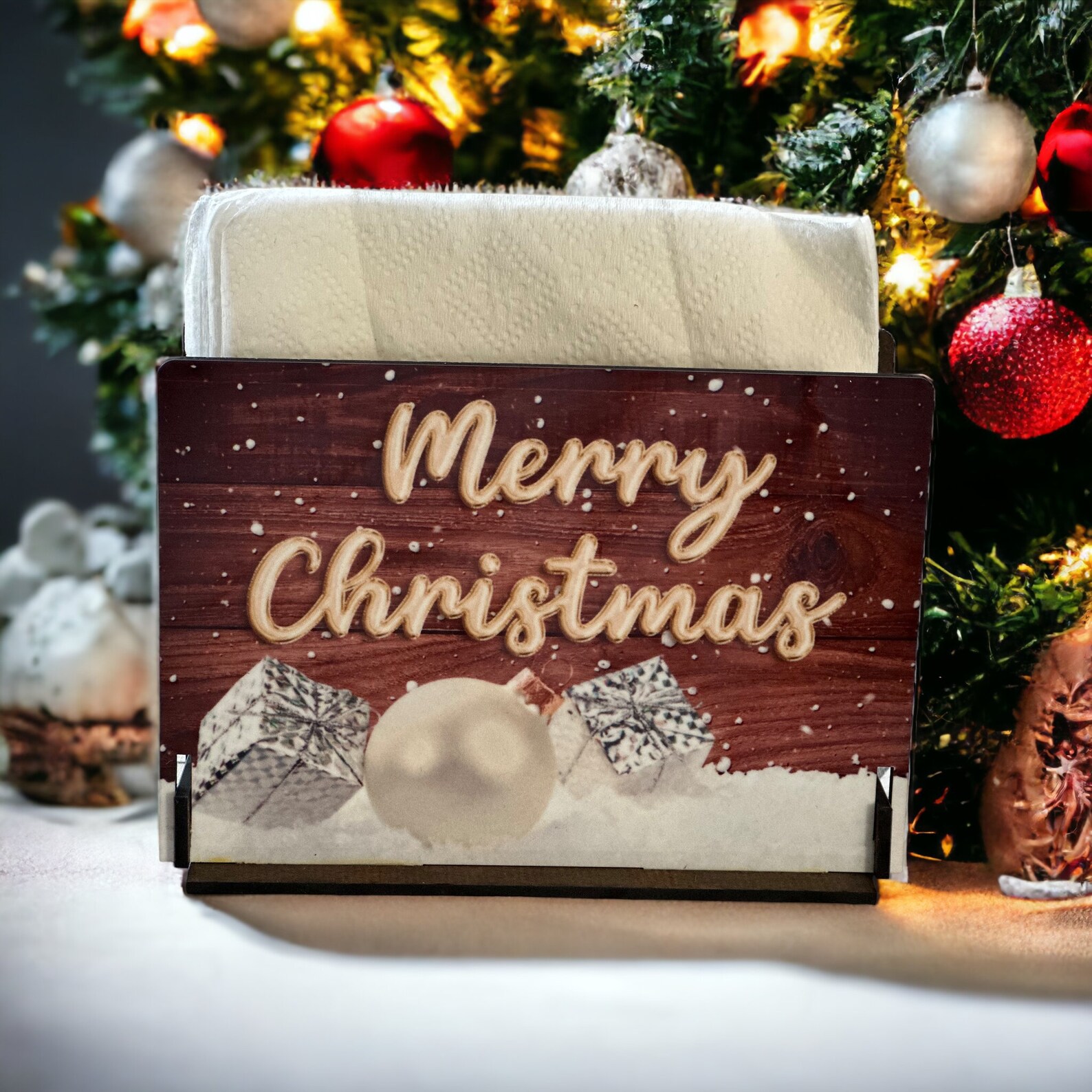 Merry Christmas, Napkin Holder, Ornaments, Table Settings, Holiday ...
