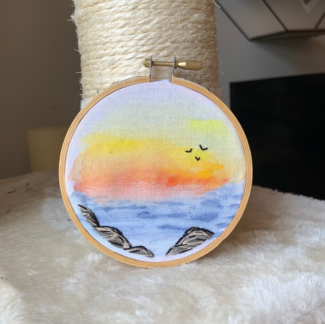 Beach Sunset Embroidery - Etsy