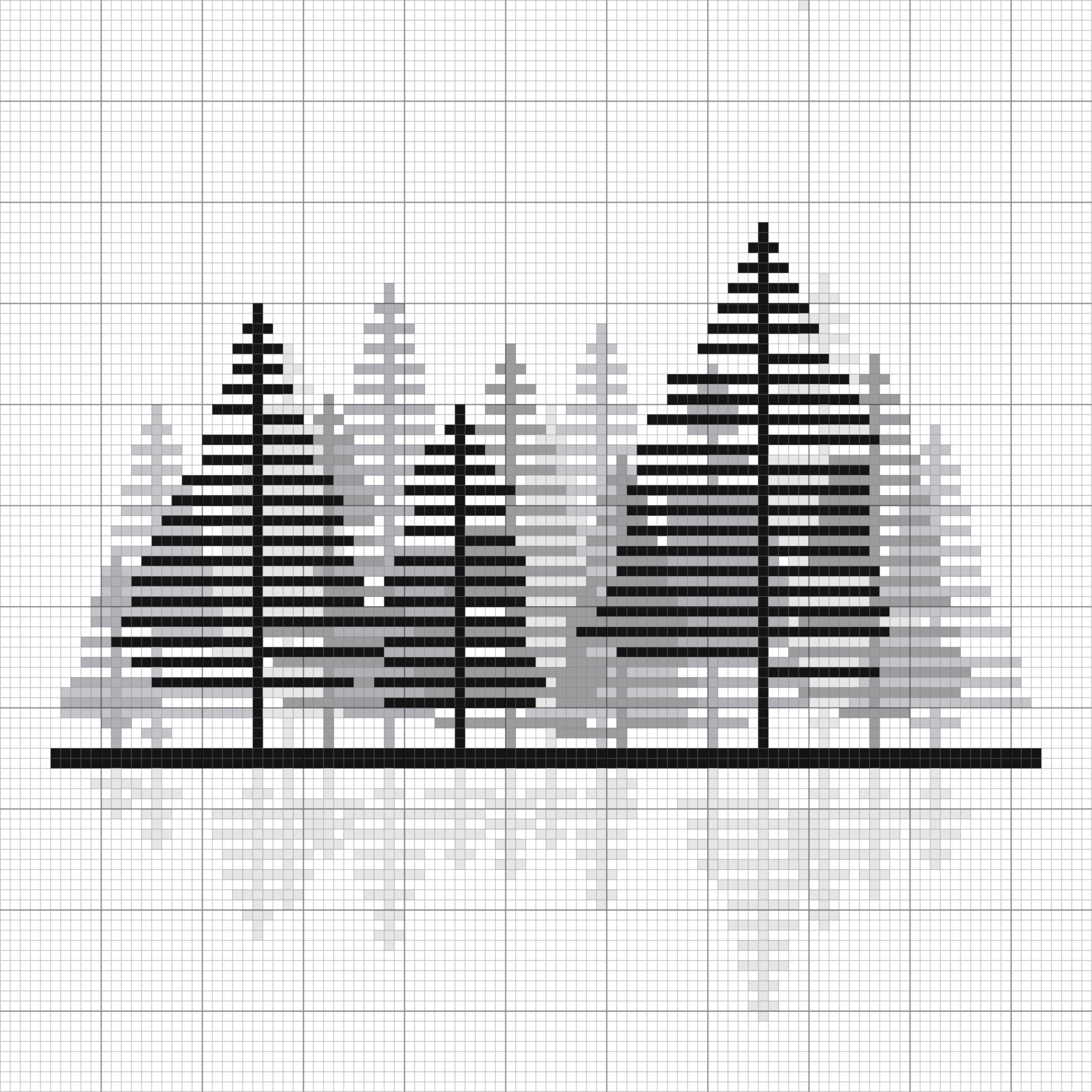 Trees Cross Stitch Pattern - Etsy