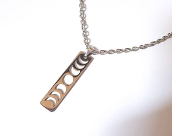 Unisex Stainless Steel 3D CRESCENT MOON 23x17mm Necklace on Figaro ...