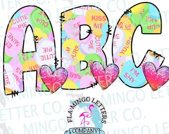 Candy Heart Letters | Etsy