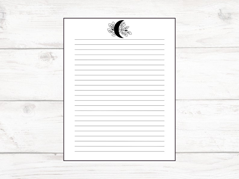 Moon Stationary Paper | Lined Note Paper | Printable Notes | Witchy ...