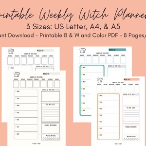 Weekly Witch Planner Printable | Witch Worksheet | Weekly Schedule ...
