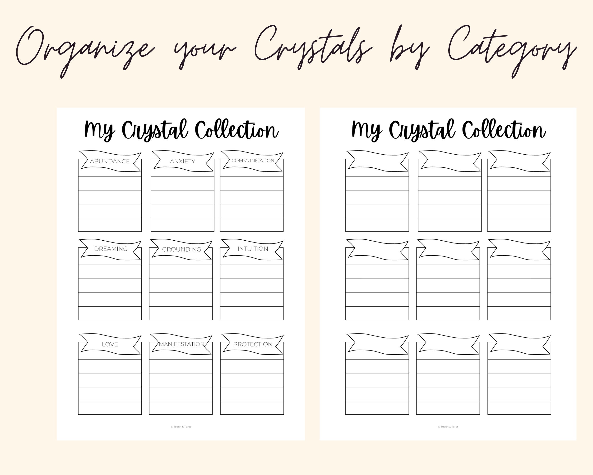 Crystal Worksheet Bundle | Printable Crystal Journal | Crystal Workbook ...
