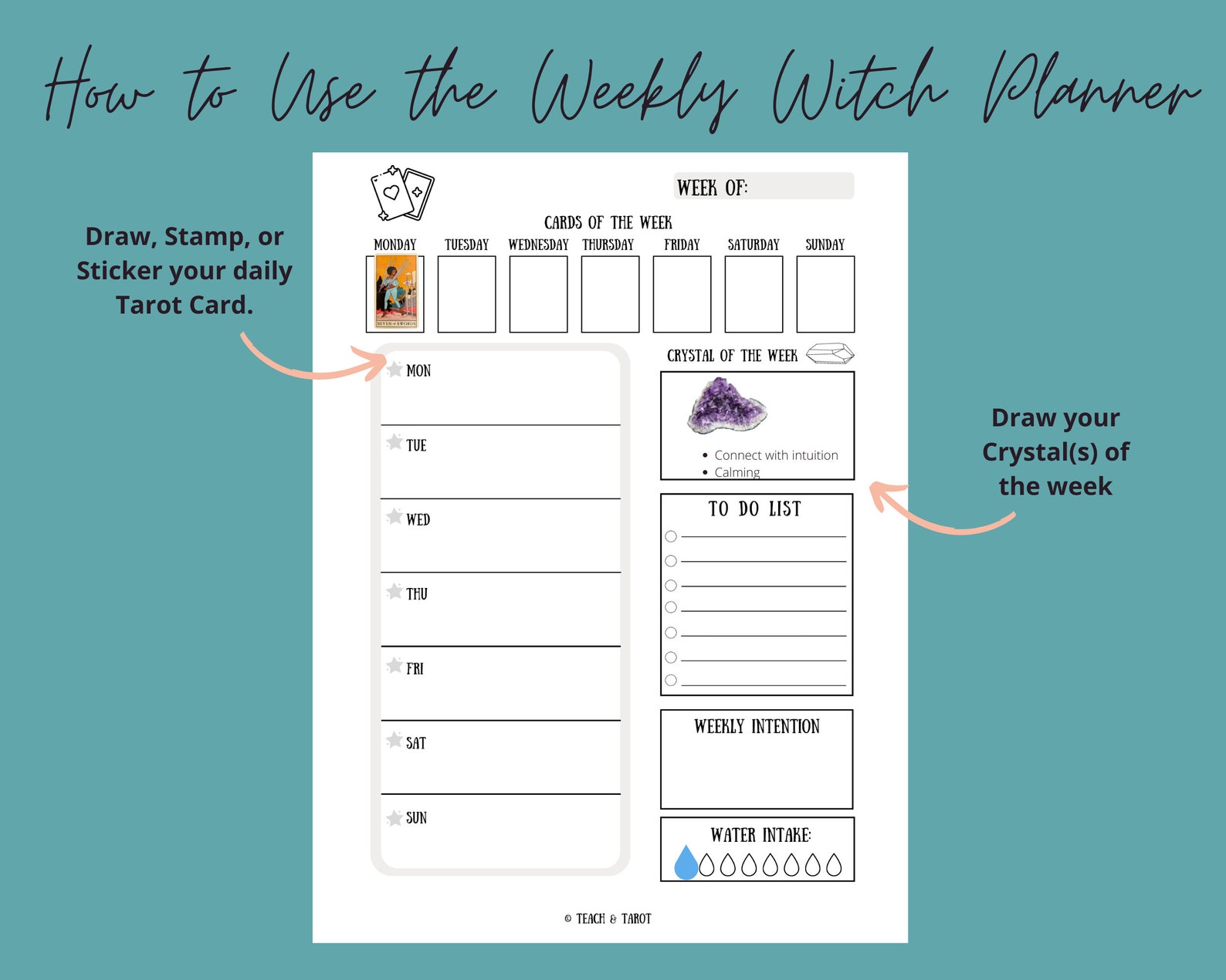Weekly Witch Planner Printable Witch Worksheet Weekly Schedule Weekly ...