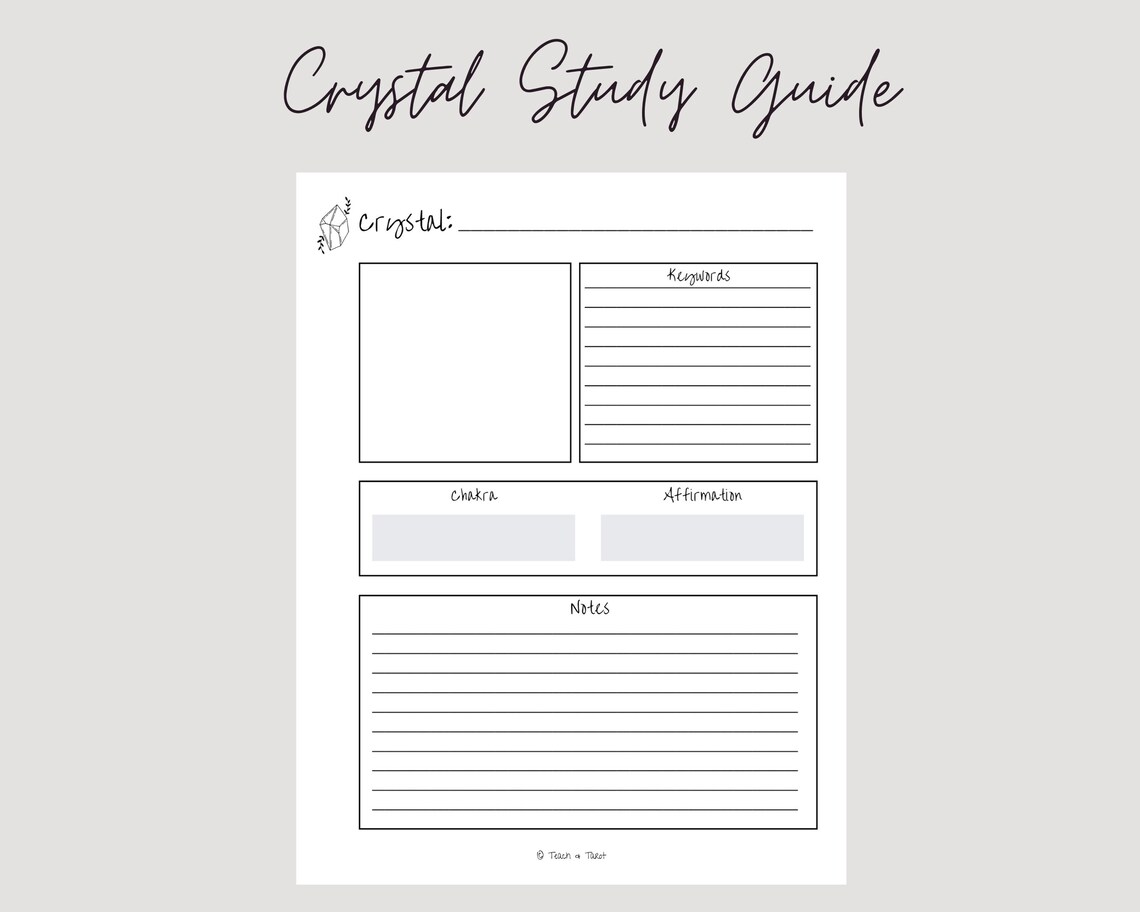 Crystal Journal Printable Mystic Journal Crystal Workbook - Etsy