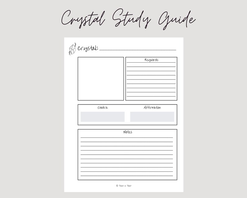 Crystal Journal Printable Mystic Journal Crystal Workbook Witchy ...