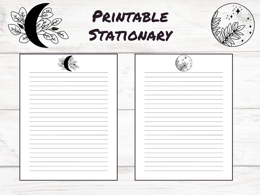 Moon Stationary Paper | Lined Note Paper | Printable Notes | Witchy ...