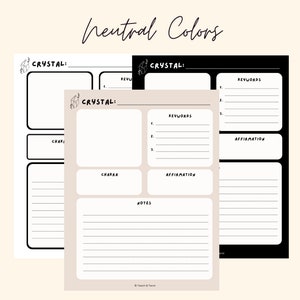 Crystal Worksheet Bundle | Printable Crystal Journal | Crystal Workbook ...