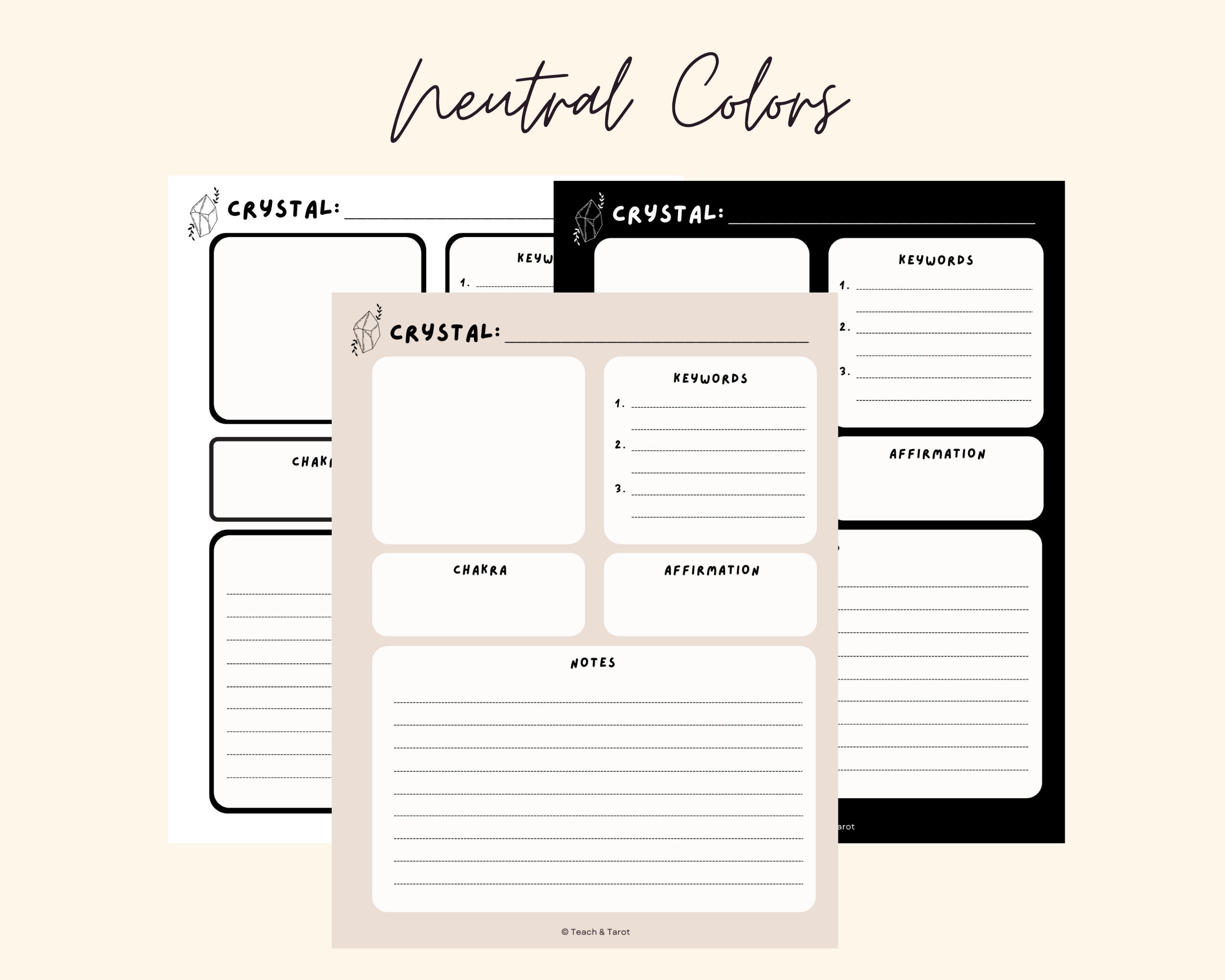 Crystal Fact Worksheet | Printable Crystal Journal (digital Download ...