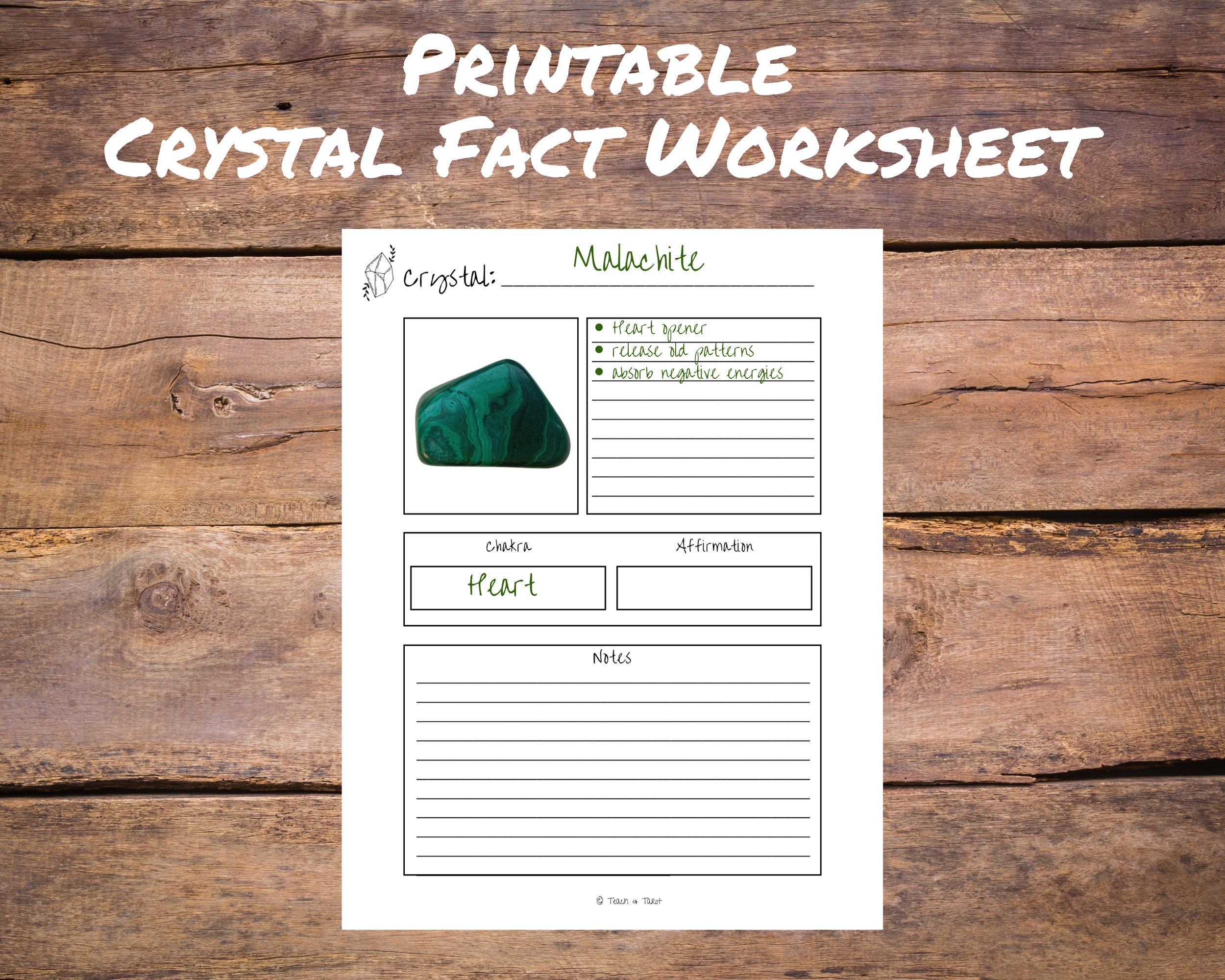 Crystal Fact Worksheet Printable Crystal Planner Journal Crystal Study ...