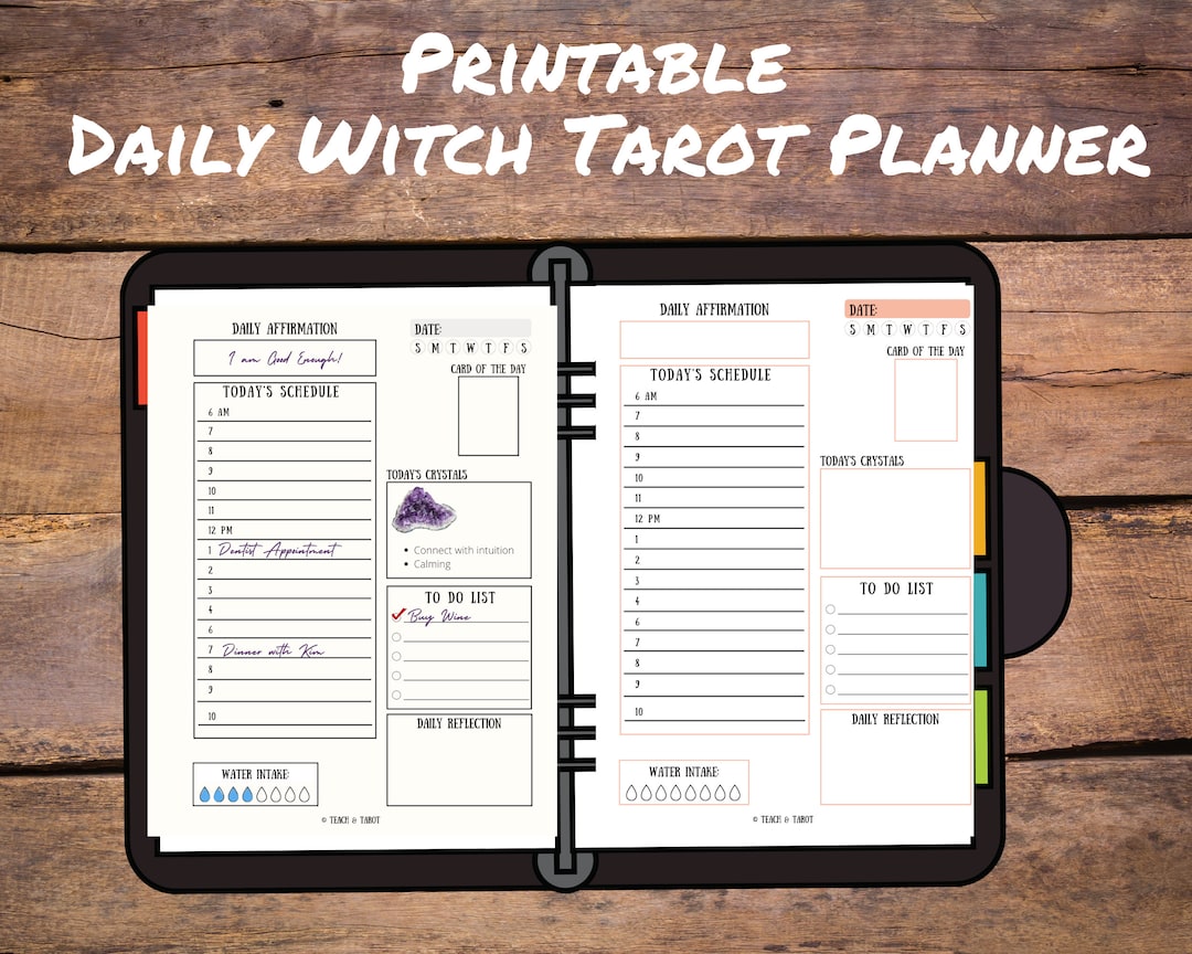 Daily Witch Planner Pages | Witch Worksheet | Daily Schedule | Daily ...