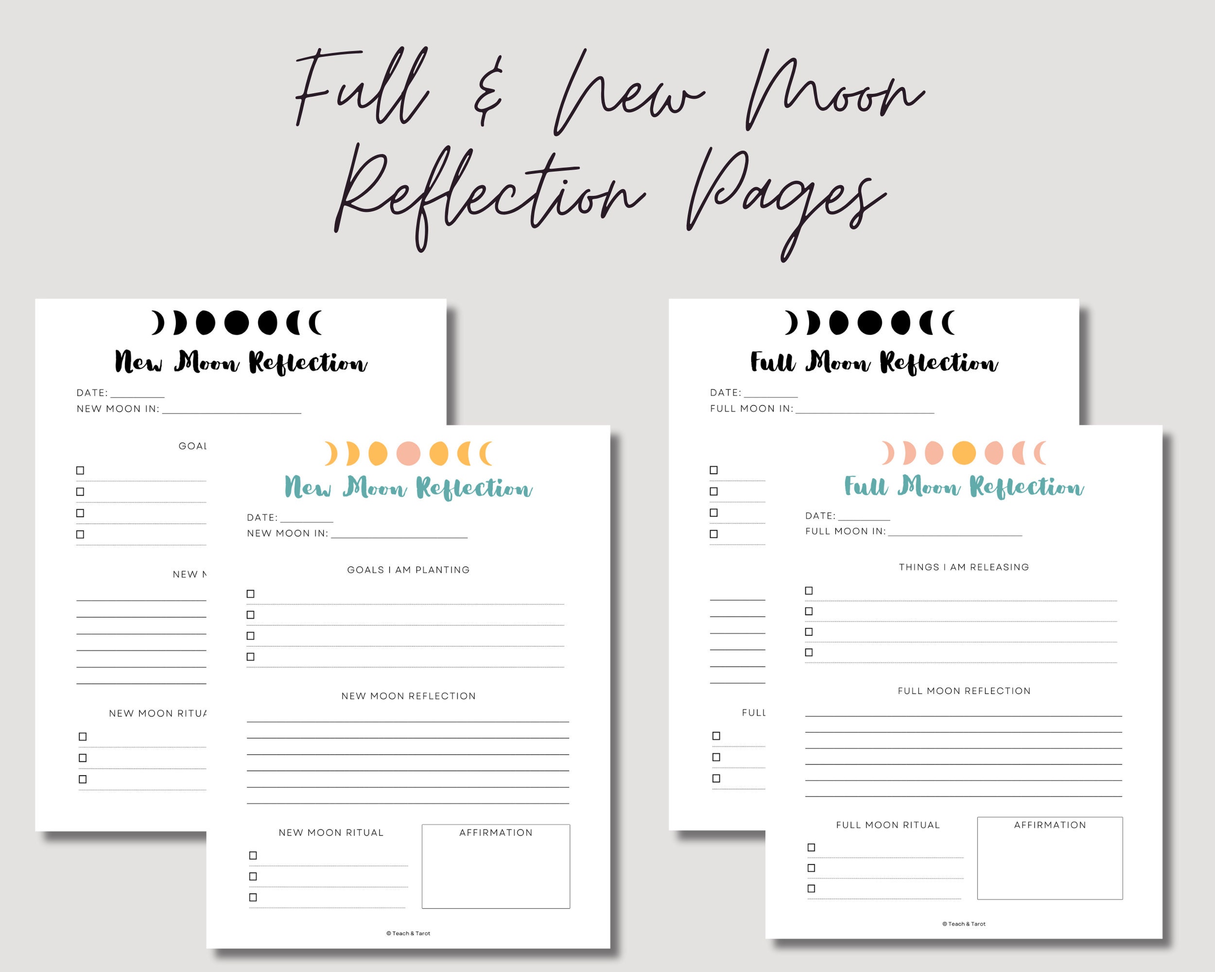 Moon Journal 2024 Printable Moon Workbook Witchy Journal Full Moon ...