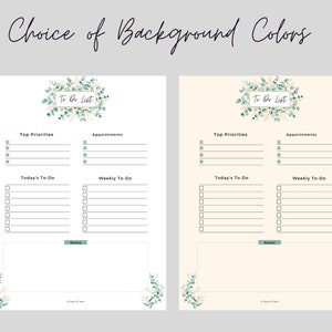 Eucalyptus to Do List Printable | Modern to Do List | Simple to Do List ...