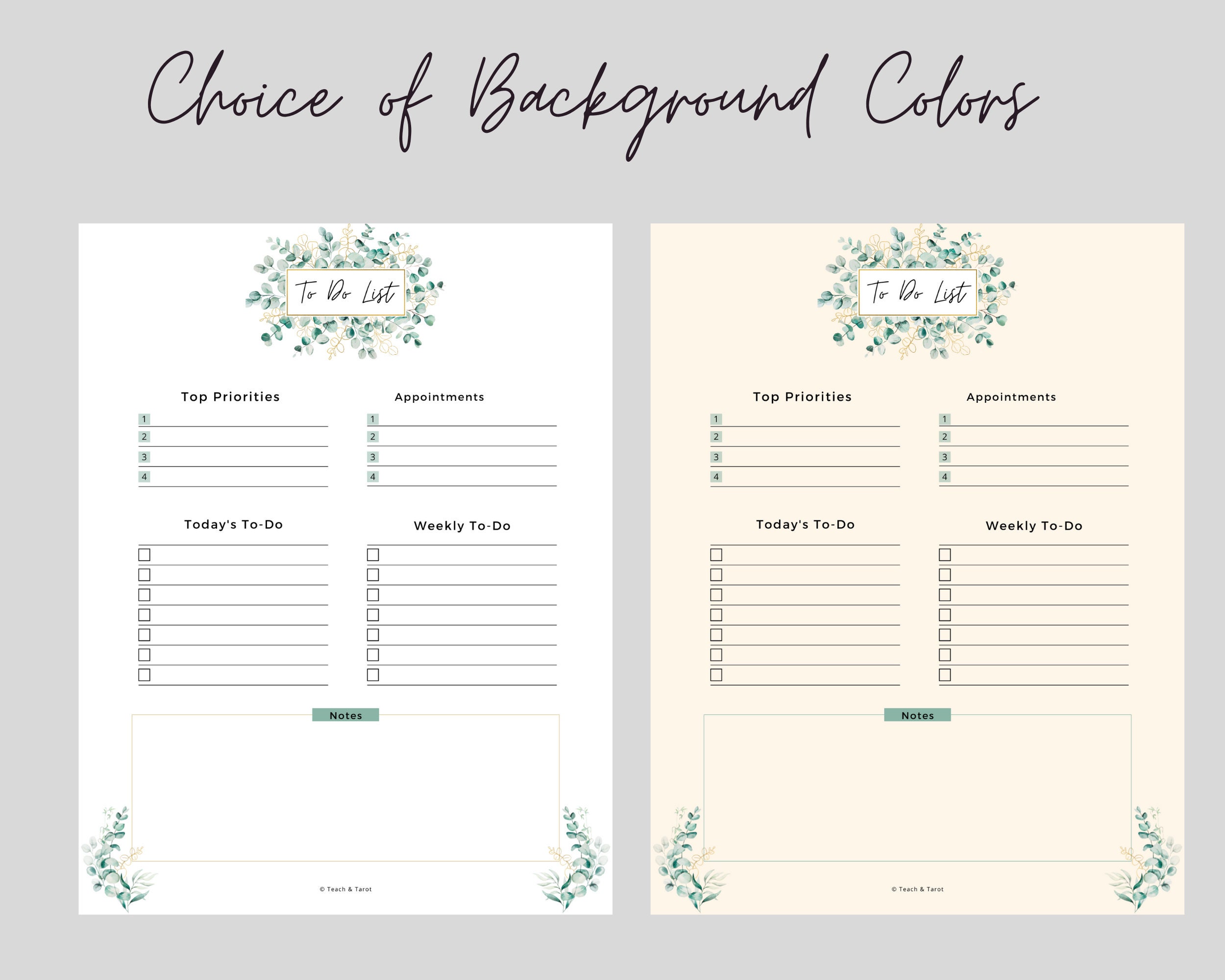 Eucalyptus To-do List Printable | Modern Daily Planner (instant ...
