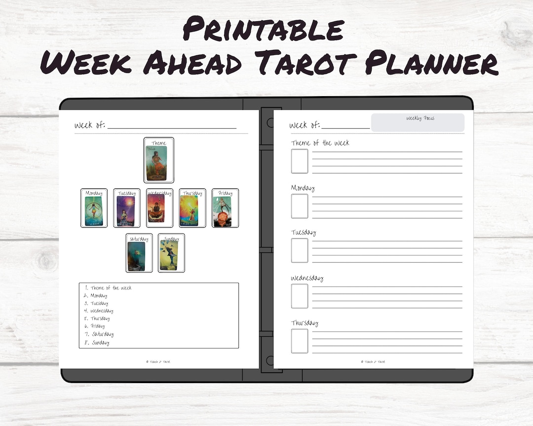 Week Ahead Tarot Planner Printable | Weekly Forecast Tarot Spread ...