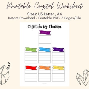 Crystal Worksheet Bundle | Printable Crystal Journal | Crystal Workbook ...