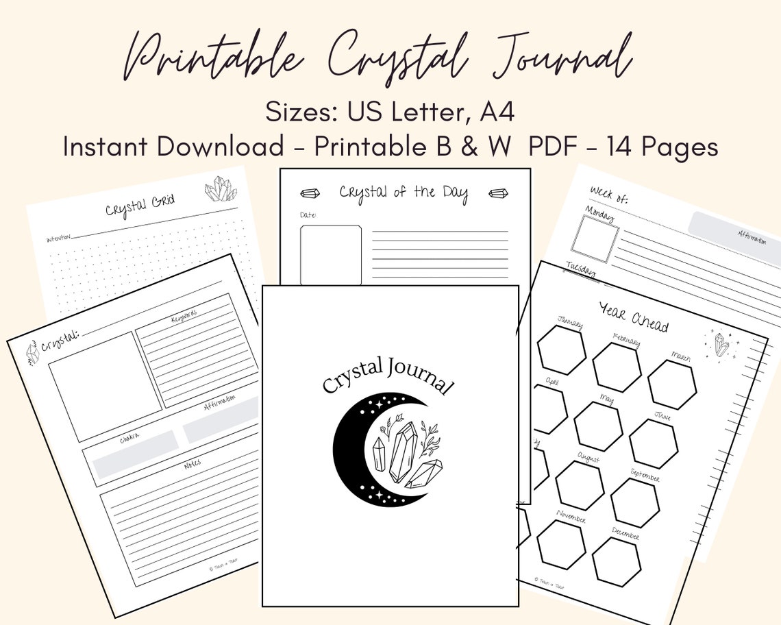 Crystal Worksheet Bundle Printable Crystal Journal Crystal Workbook ...