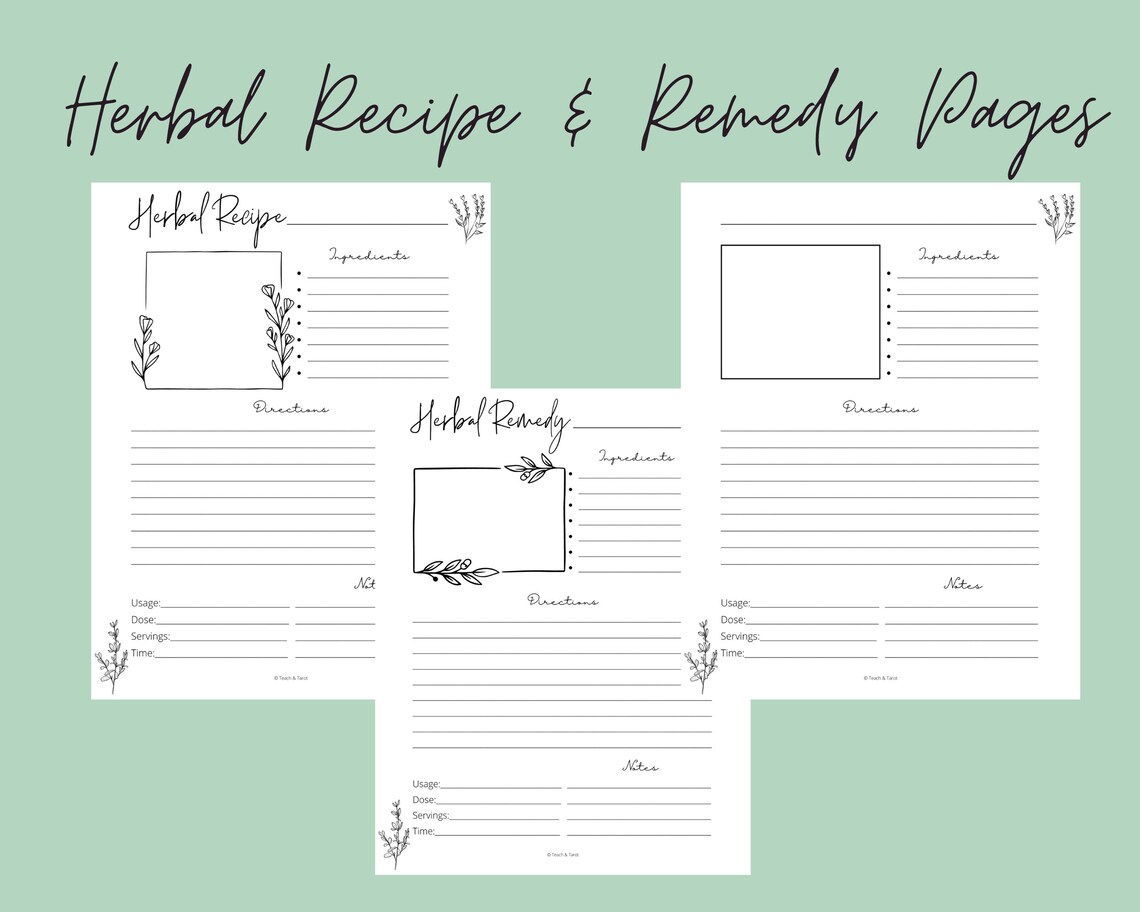 Herb Directory Printable Herbs Fact Sheets Herb Journal - Etsy