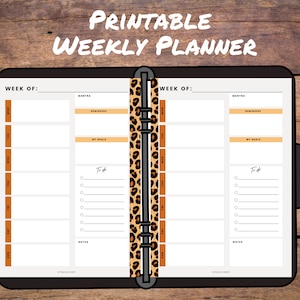 Cheetah Print Weekly Planner Printable | US Letter, A4 (instant ...