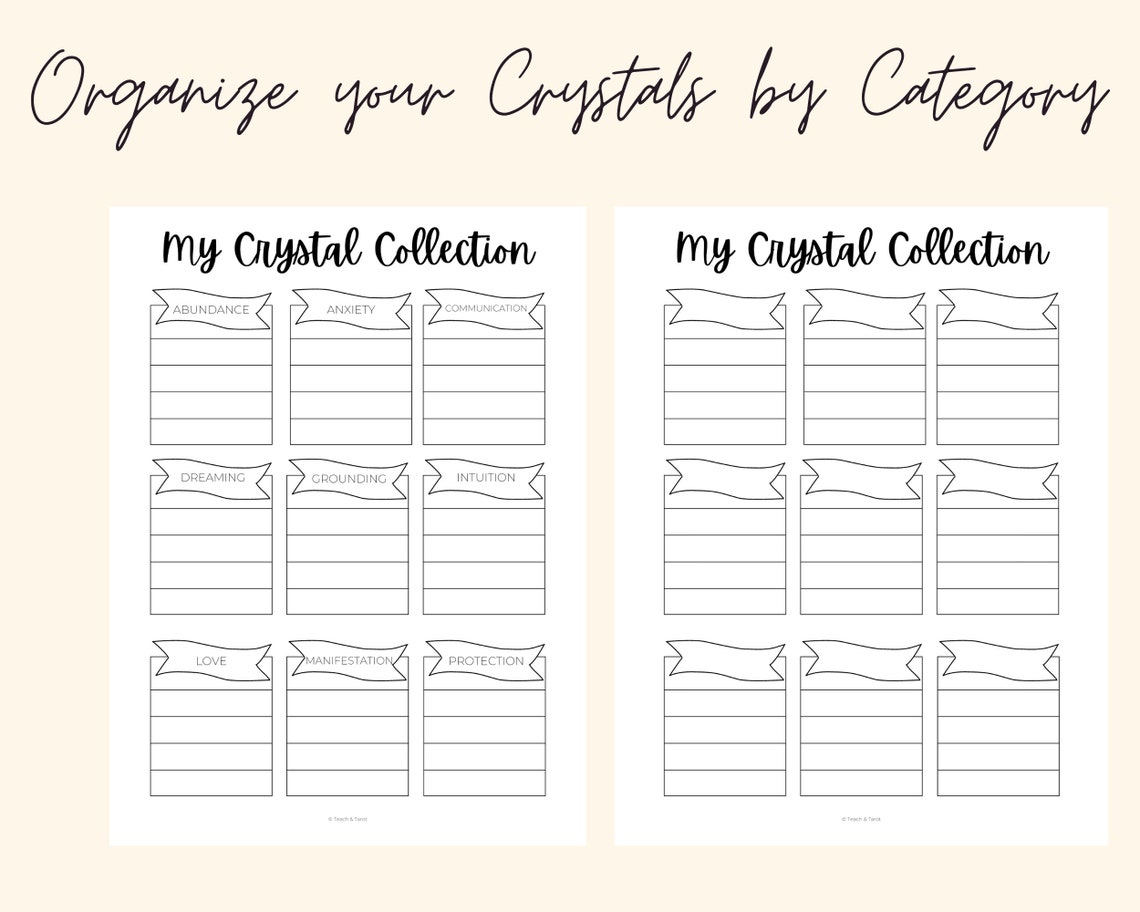 Crystal Inventory List Printable | Collection Tracker, Wishlist ...