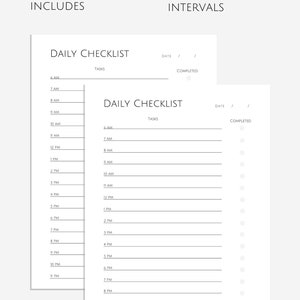 A4 Daily Checklist, Timed Daily Checklist, Daily To-do List, Printable ...