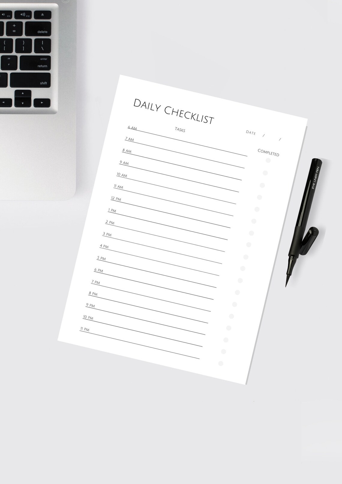 A4 Daily Checklist, Timed Daily Checklist, Daily To-do List, Printable ...