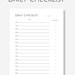 A4 Daily Checklist, Timed Daily Checklist, Daily To-do List, Printable ...