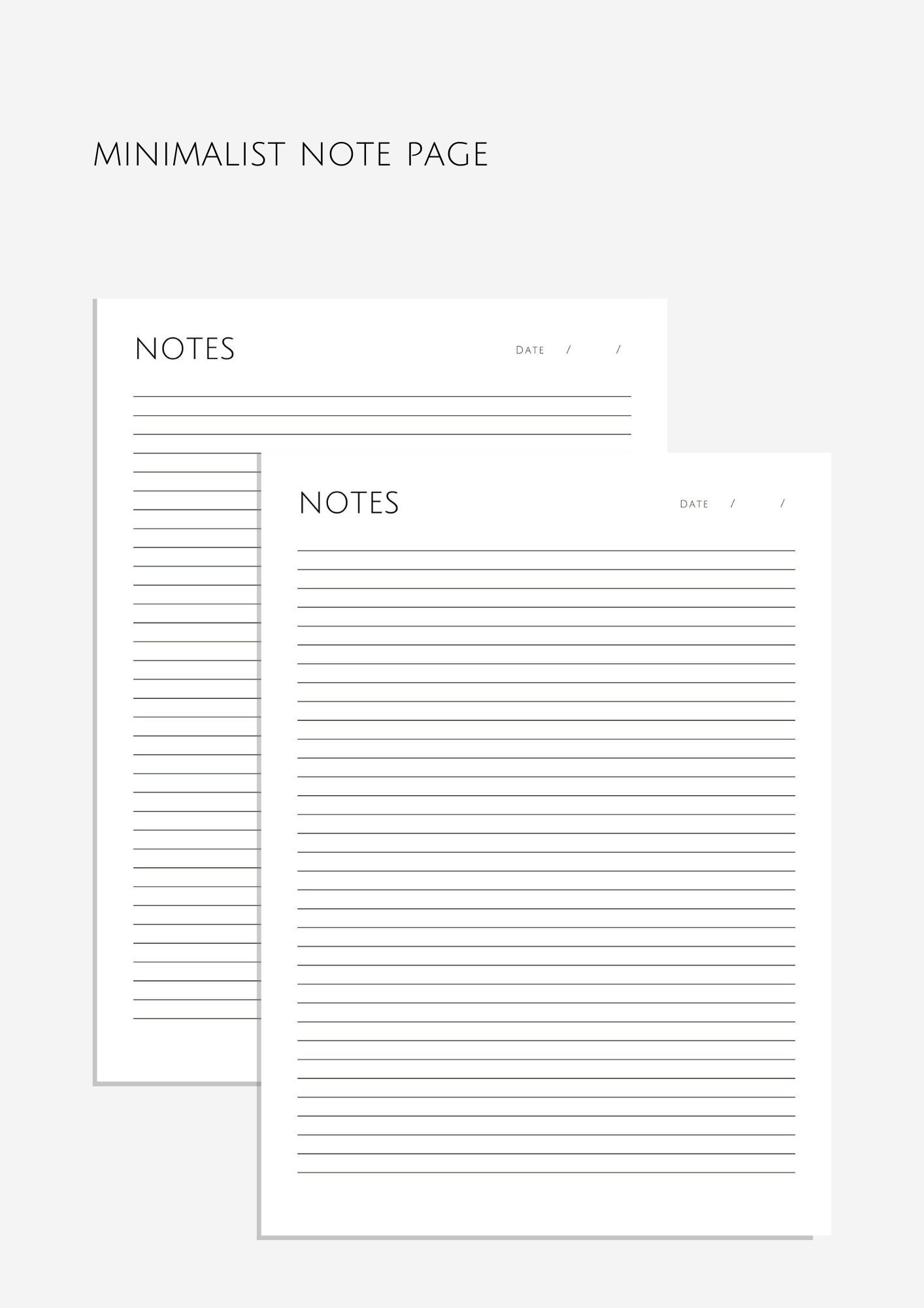 A4 Printable Notes Page, Lined Notes Page, Printable Notes, Notes ...