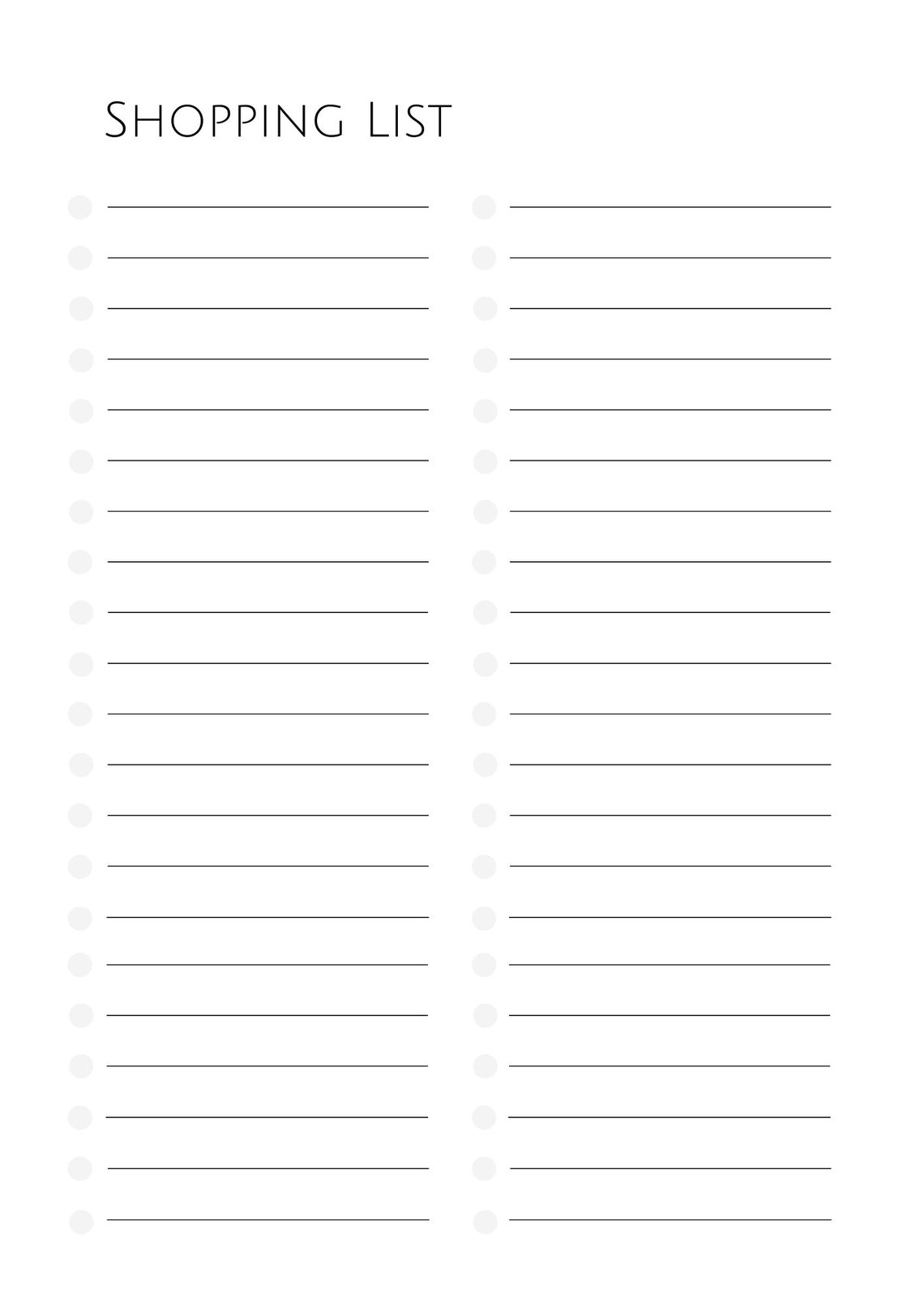 A4 Shopping Checklist, Grocery Checklist, Printable Shopping Checklist ...