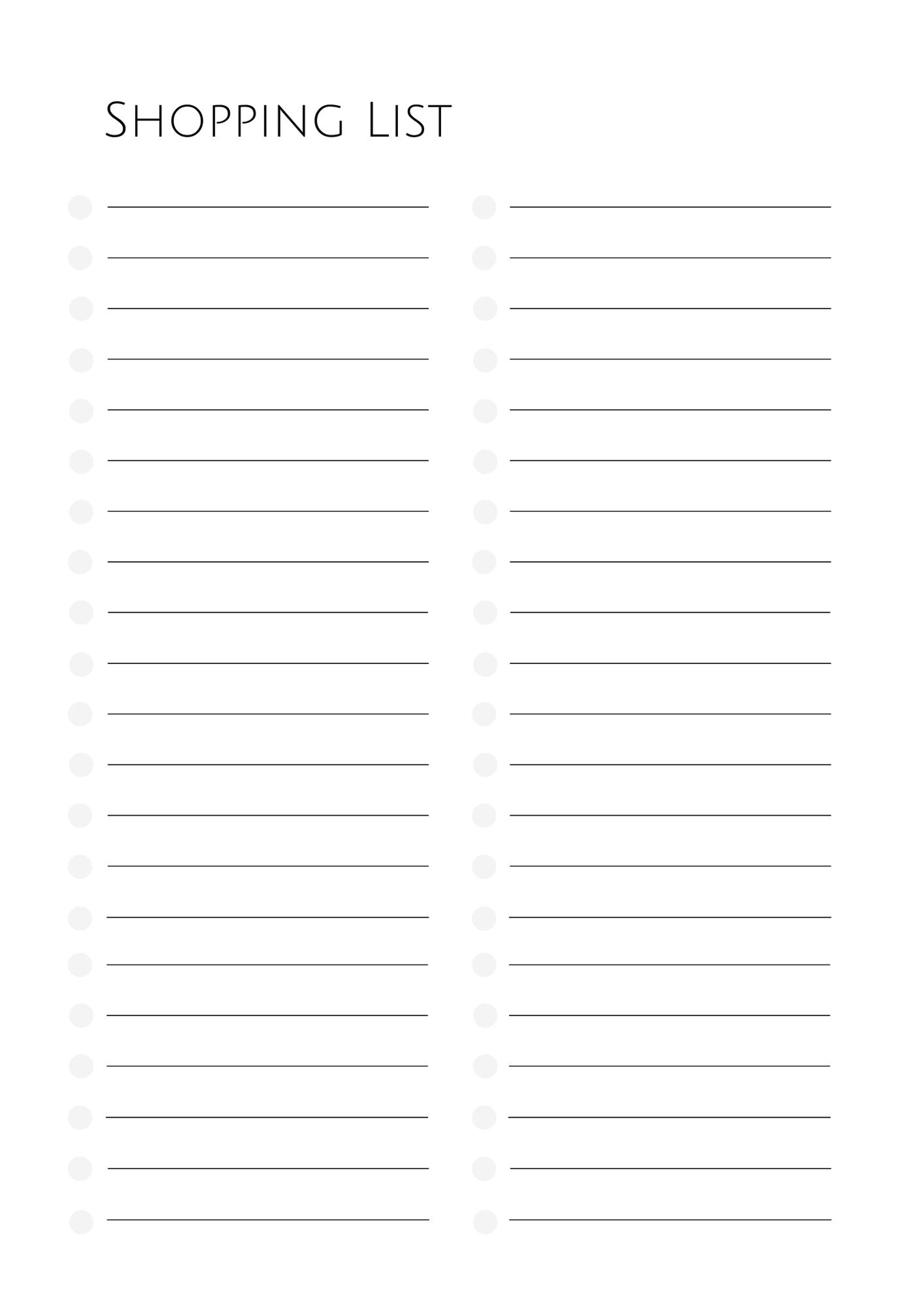 A4 Shopping Checklist, Grocery Checklist, Printable Shopping Checklist ...