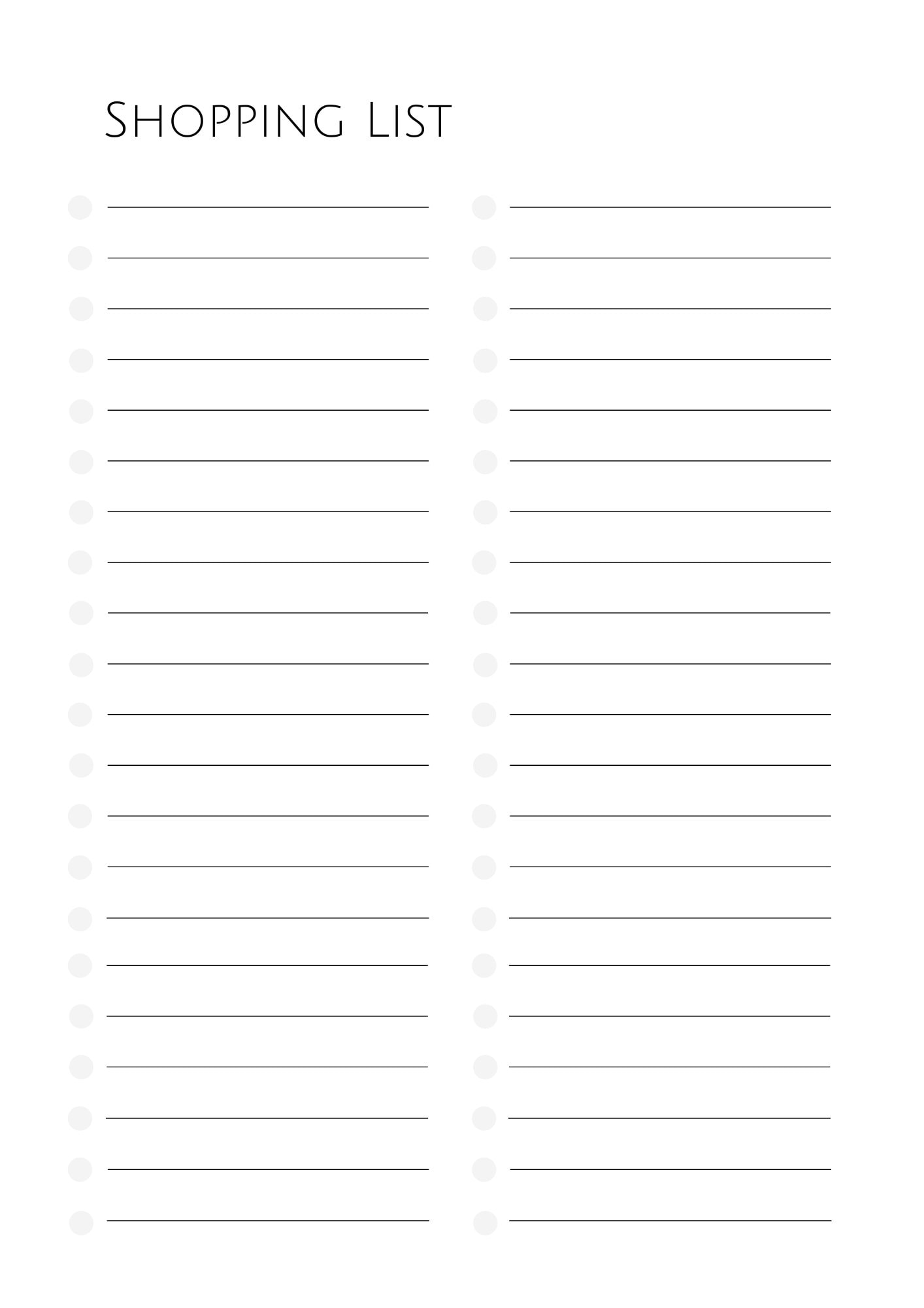 A4 Shopping Checklist, Grocery Checklist, Printable Shopping Checklist ...