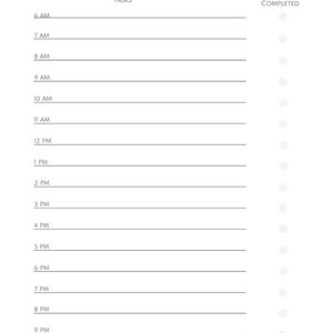 A4 Daily Checklist, Timed Daily Checklist, Daily To-do List, Printable ...