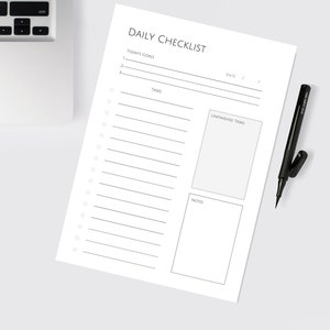 A4 Daily Checklist, Daily Routine, Daily To-do List, Daily Routine ...