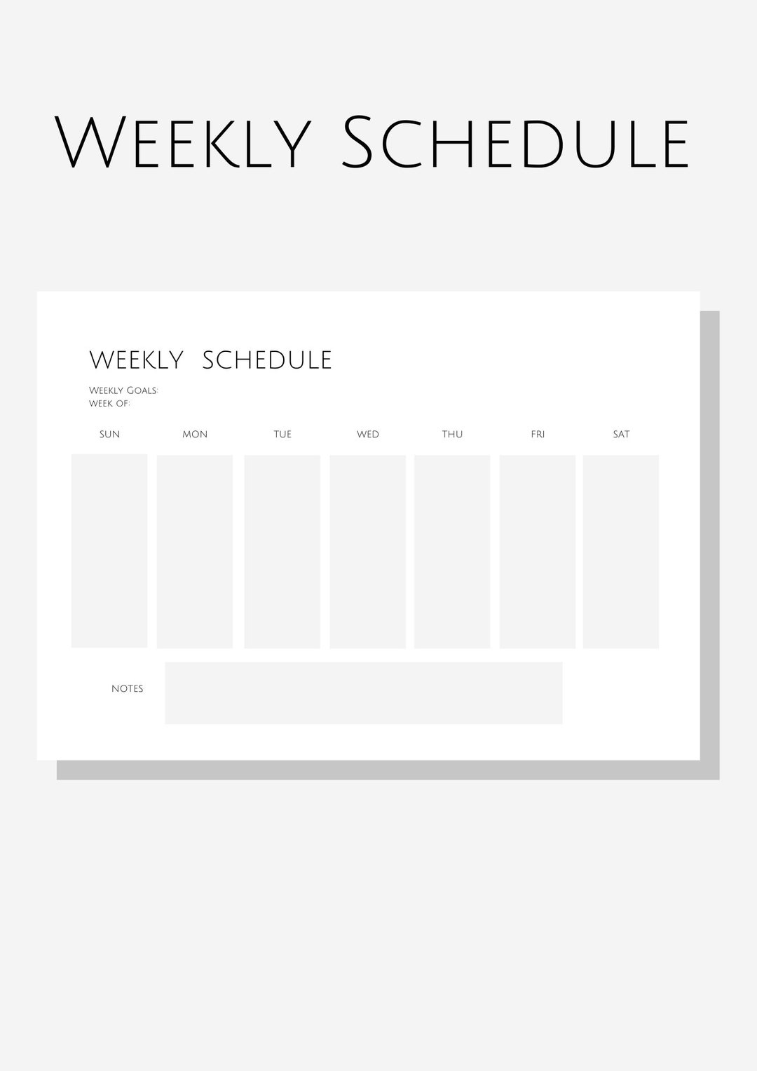 A4 Weekly Schedule, Undated Weekly Schedule, Blank Weekly Schedule ...