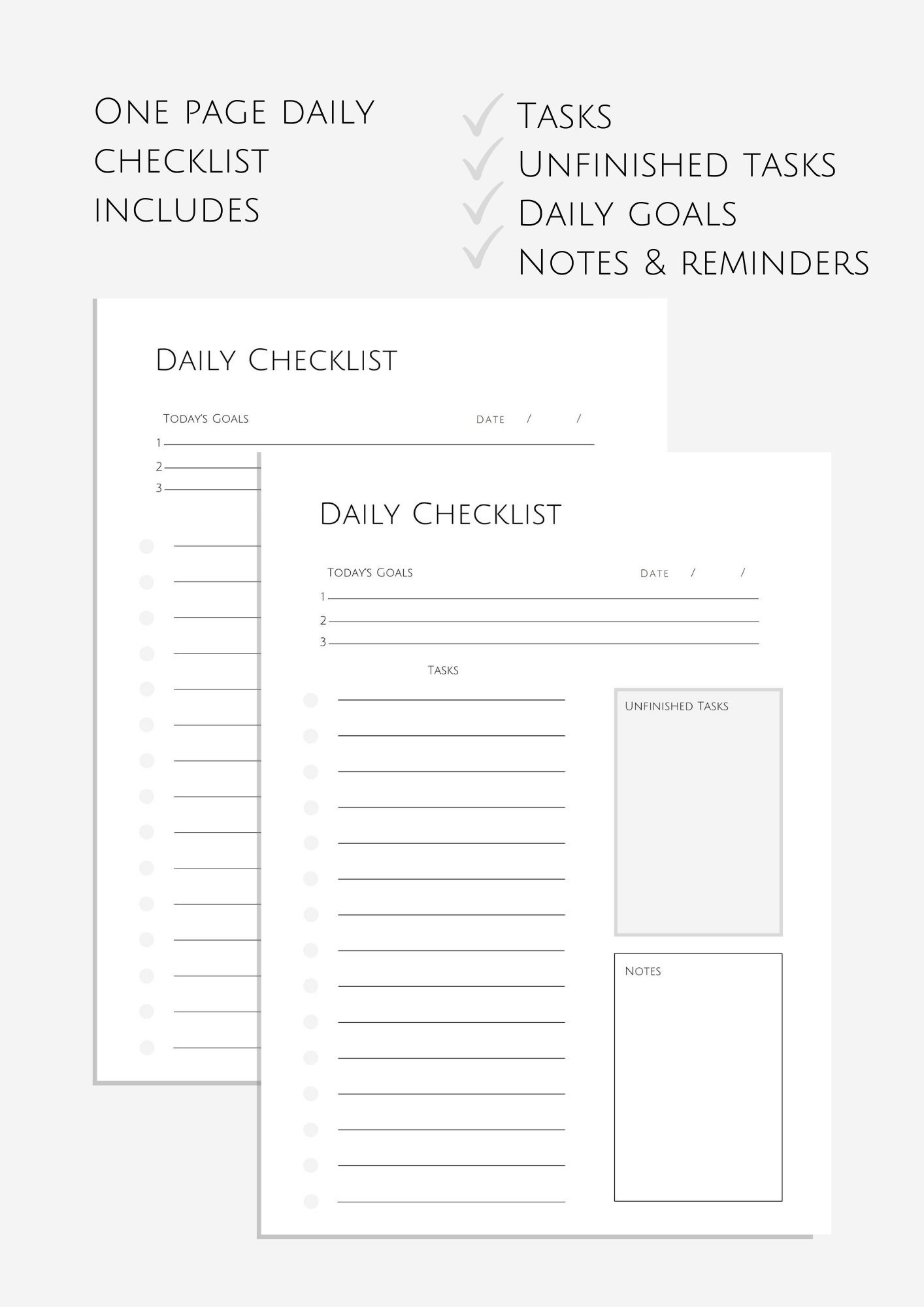 A4 Daily Checklist, Daily Routine, Daily To-do List, Daily Routine ...