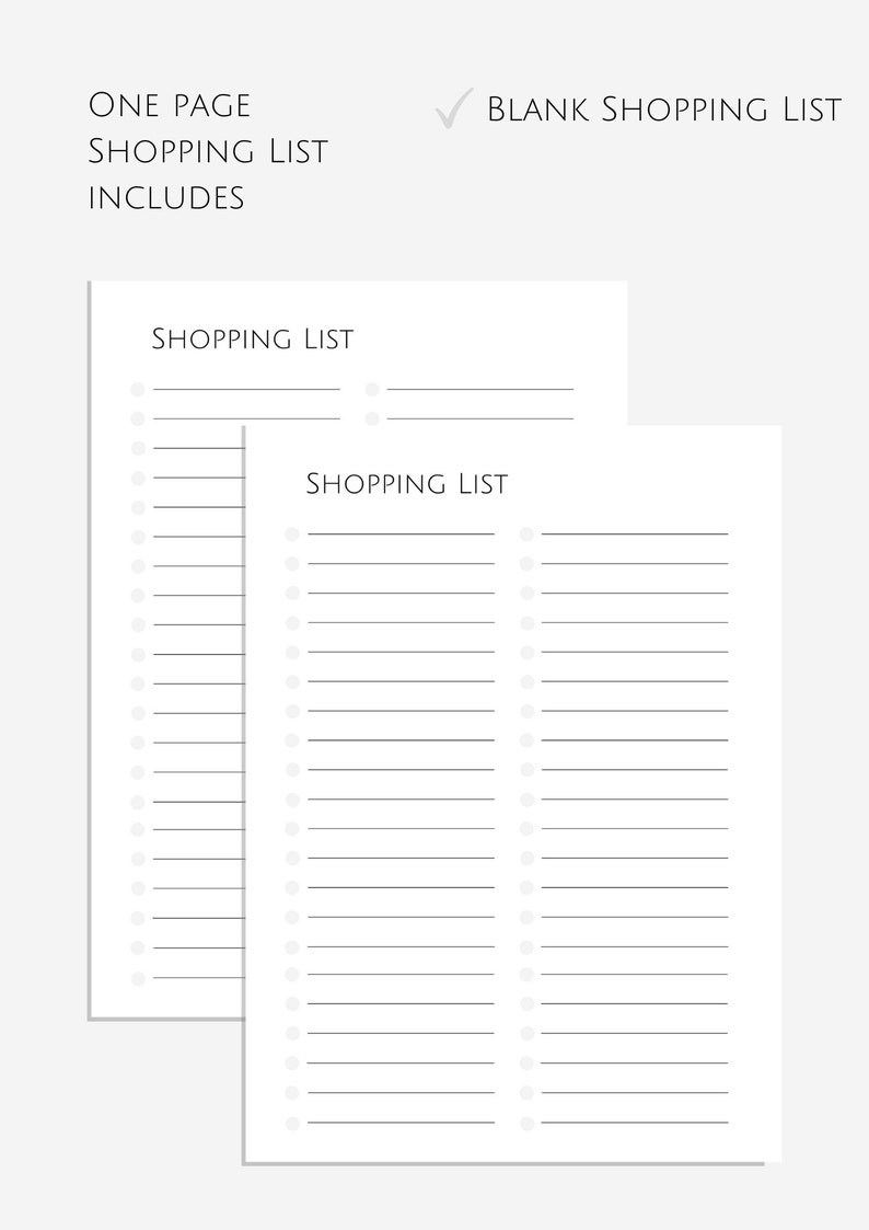 A4 Shopping Checklist, Grocery Checklist, Printable Shopping Checklist ...