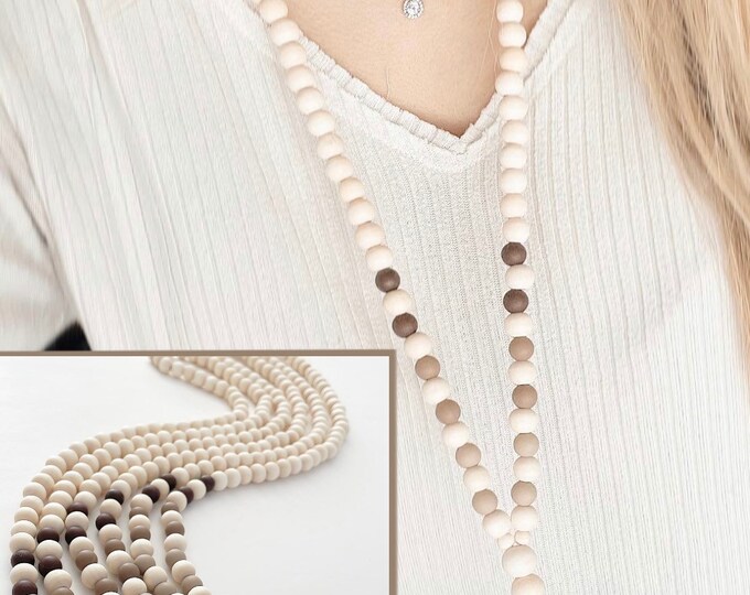 Neutral Tones Lanyard Teacher Lanyard Wooden Beads Wood - Etsy