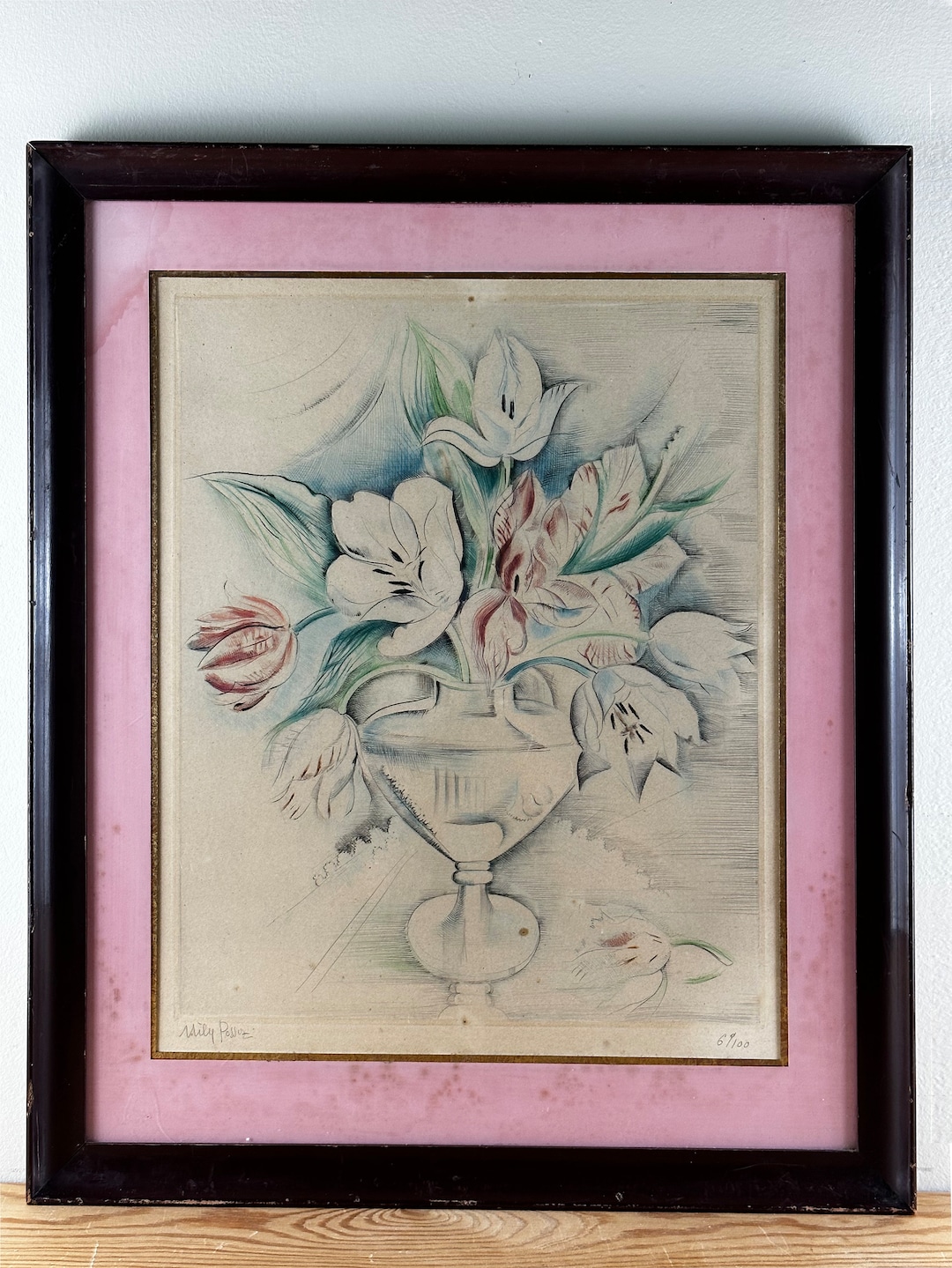 Large Still Life Dry Point Etching by French-portuguese Artist Mily ...