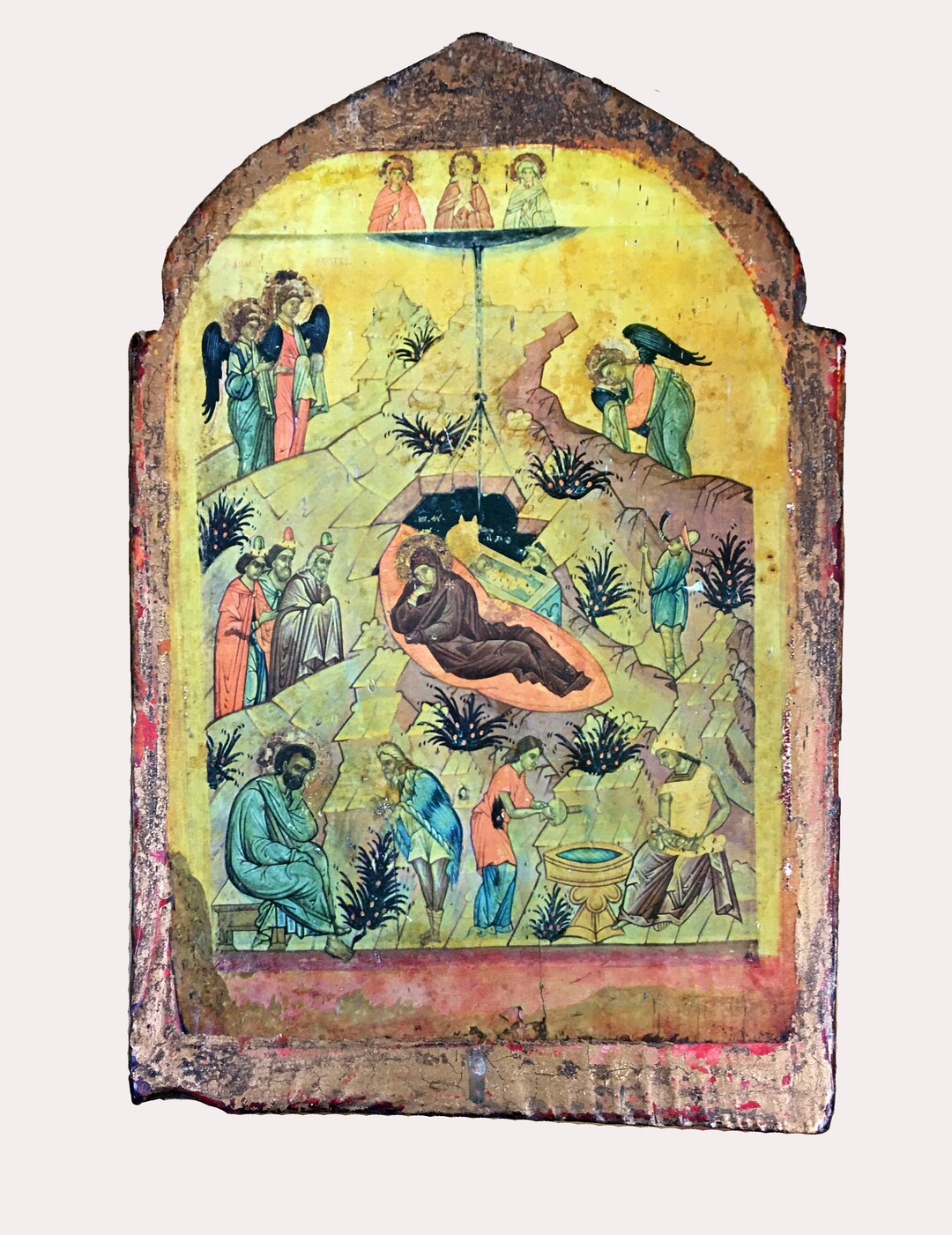 Antique German Handmade Religious Lithograph on Wood - Etsy